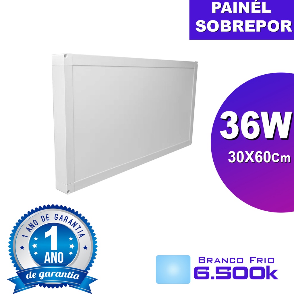 Transforme seus ambientes com o Kit 5 Painel LED Retangular 30x60 36W ...
