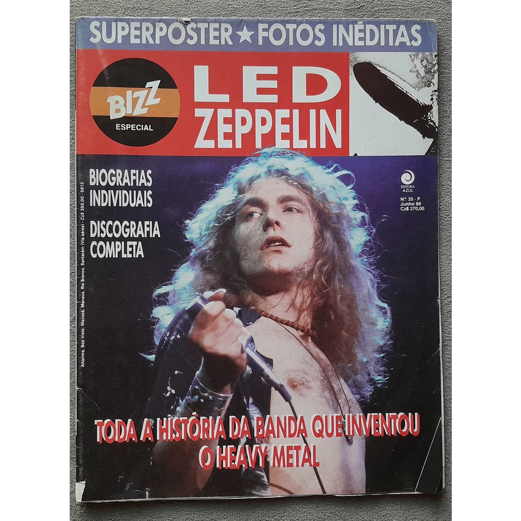 Revista Bizz Superposter Led Zeppelin 1988 Rock Discografia | Shopee Brasil