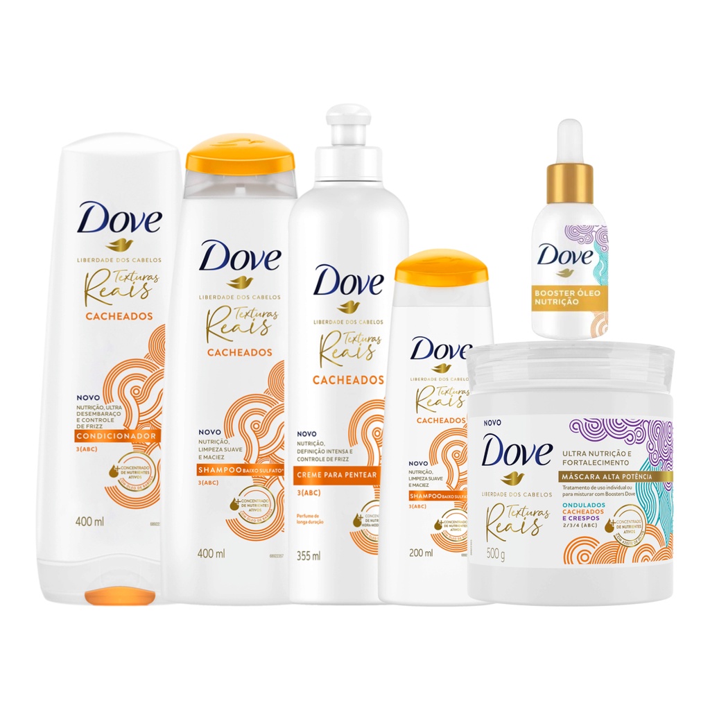 Linha Dove Texturas reais cacheados 3abc | Shopee Brasil