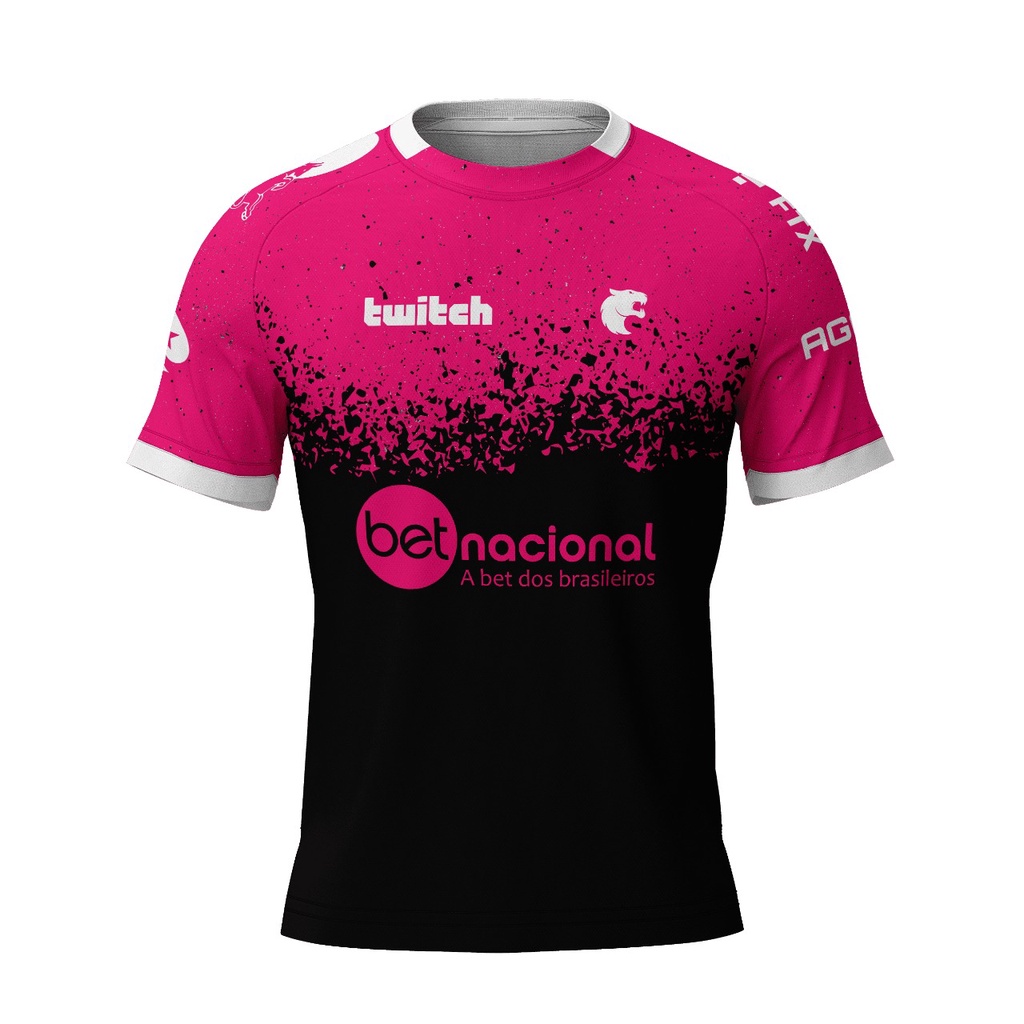 Camiseta Casual Furia Counter Strike Rosa Uniforme Esportivo Lançamento ...