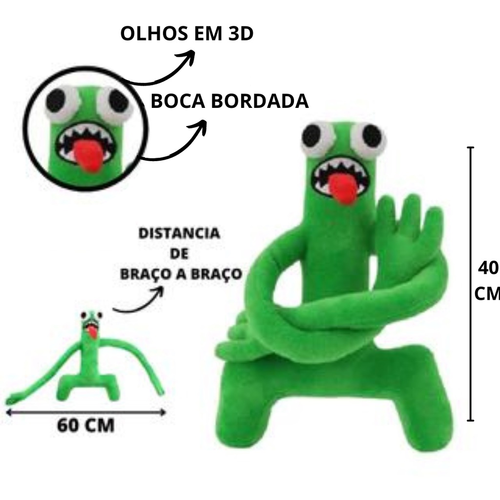 Pelúcia Rainbow Friends Roblox Boneco Verde Green 30cm Envio Imediato ...