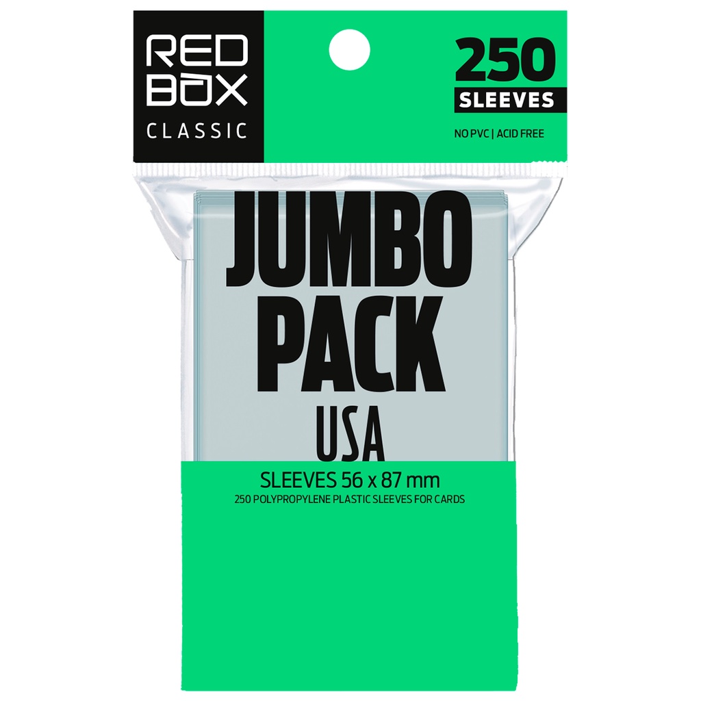 Red Box Pack 250 Sleeves Padrão Usa Jumbo Transparente Board Game ...