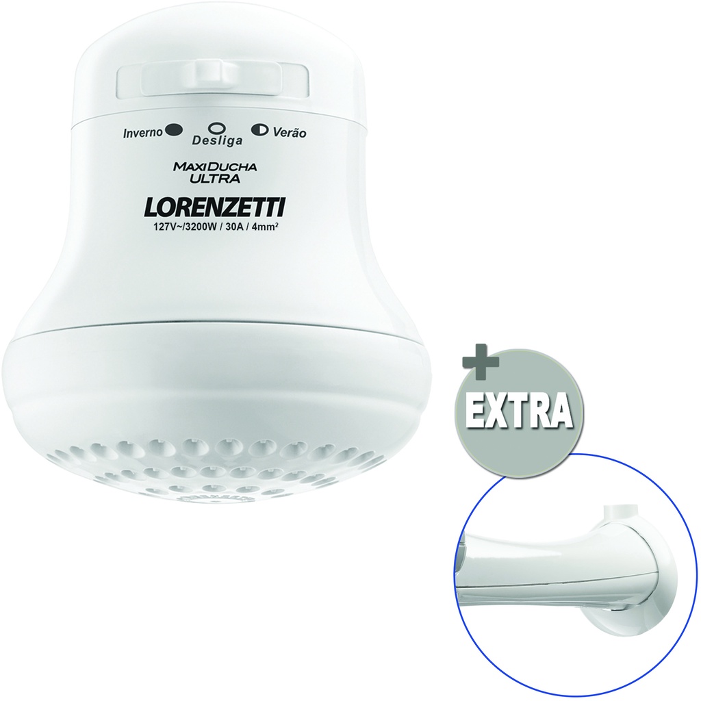 Maxi Ducha Ultra 3200W + Cano Esconde Fios Lorenzetti 127V ou 220V ...