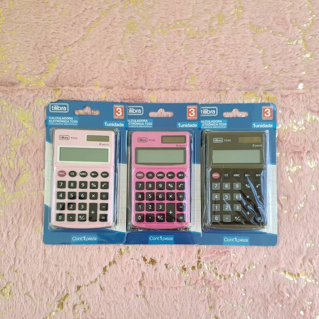 Calculadora de Bolso 8 Digitos Grande TC03 - TILIBRA - Unidade | Shopee ...