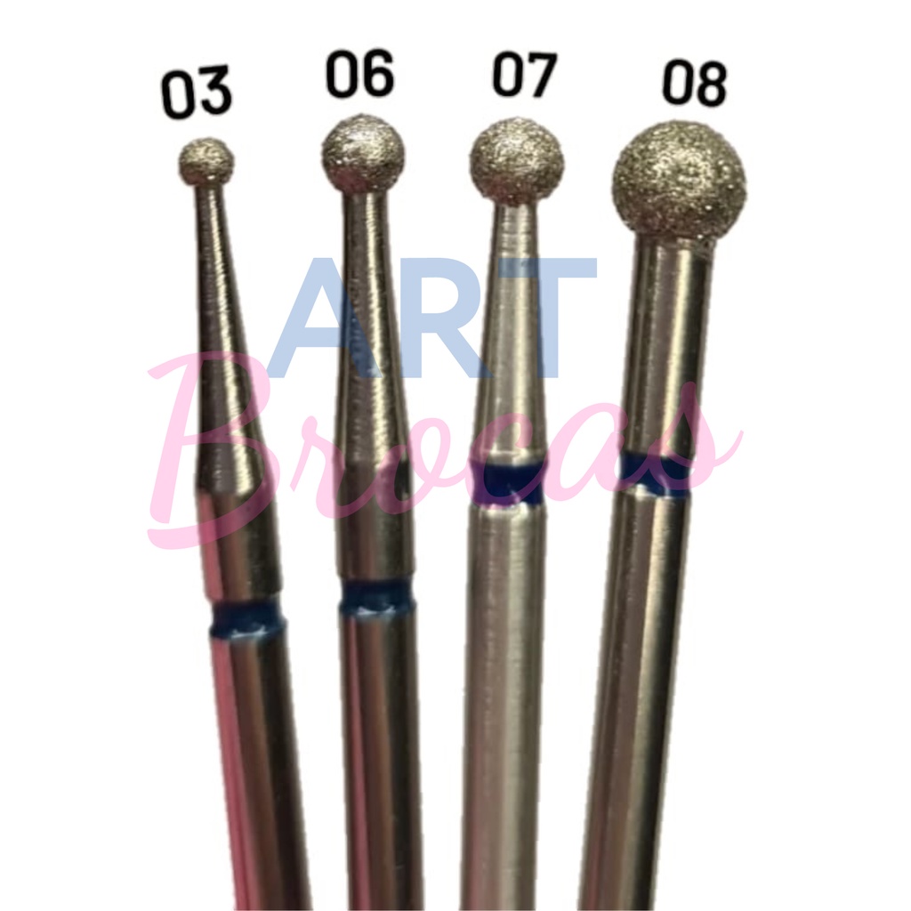Broca pm 03 06 07 08 diamantada de bolinha esfera para alongamento de ...
