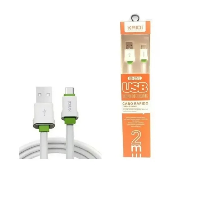 Cabo Usb Kaidi Kd-327c Tipo C Rápido Para Carga E Dados 2m | Shopee Brasil