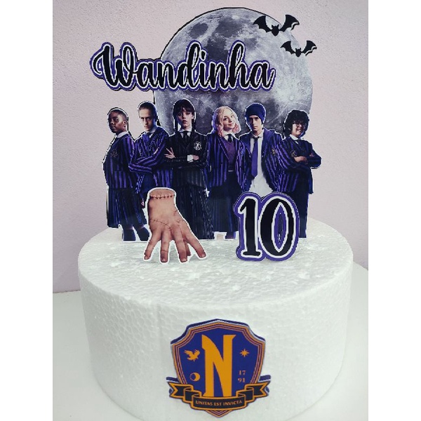 Kit Festa Wandinha Addams Topo de Bolo + 60 Topper de Doces | Shopee Brasil