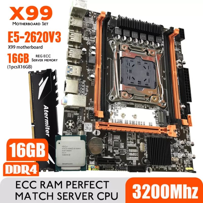 Kit Xeon X99 E5-2620 V3 16Gb DDR4 3200Mhz pronta entrega | Shopee Brasil