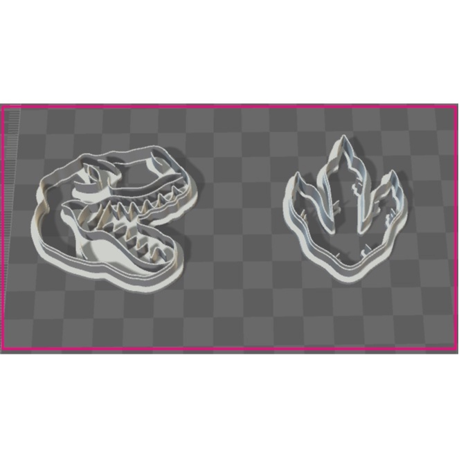 Kit 2 cortadores dinossauro cabeça t rex e pata 3d | Shopee Brasil