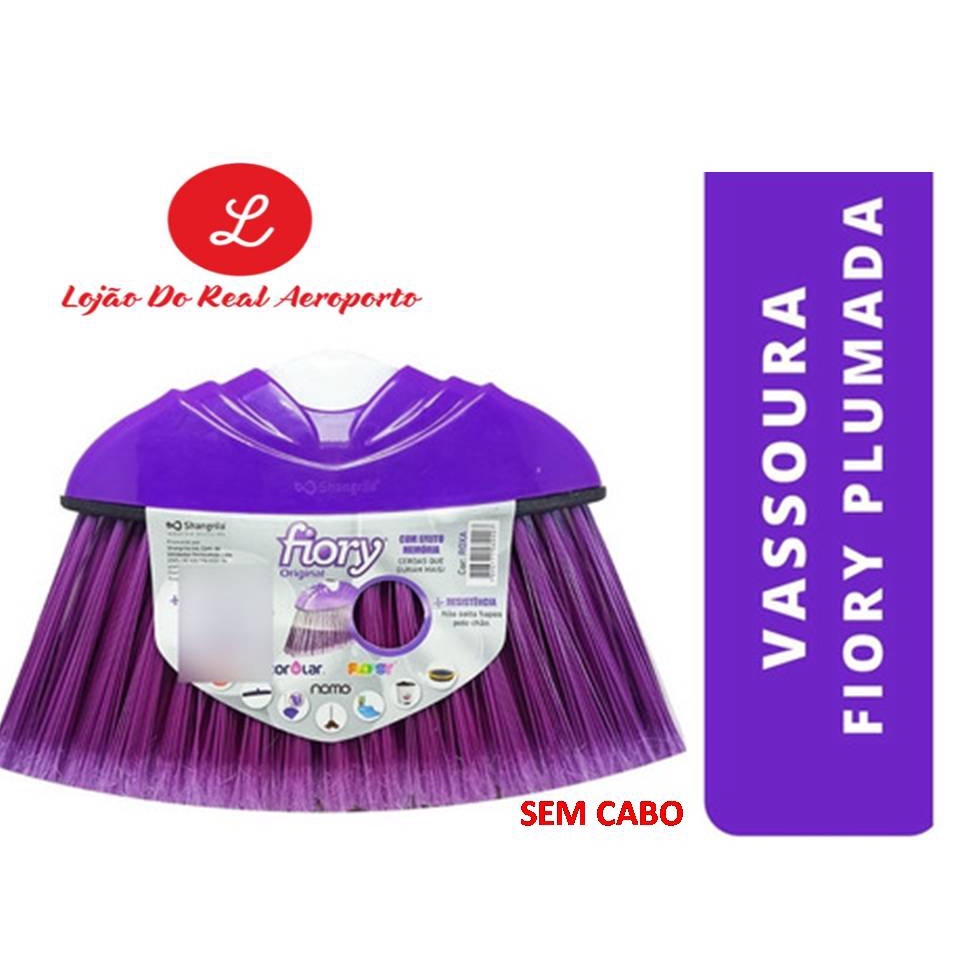 Vassoura Fiory Roxa Plumada Limpeza Geral Multiuso Sem Cabo | Shopee Brasil