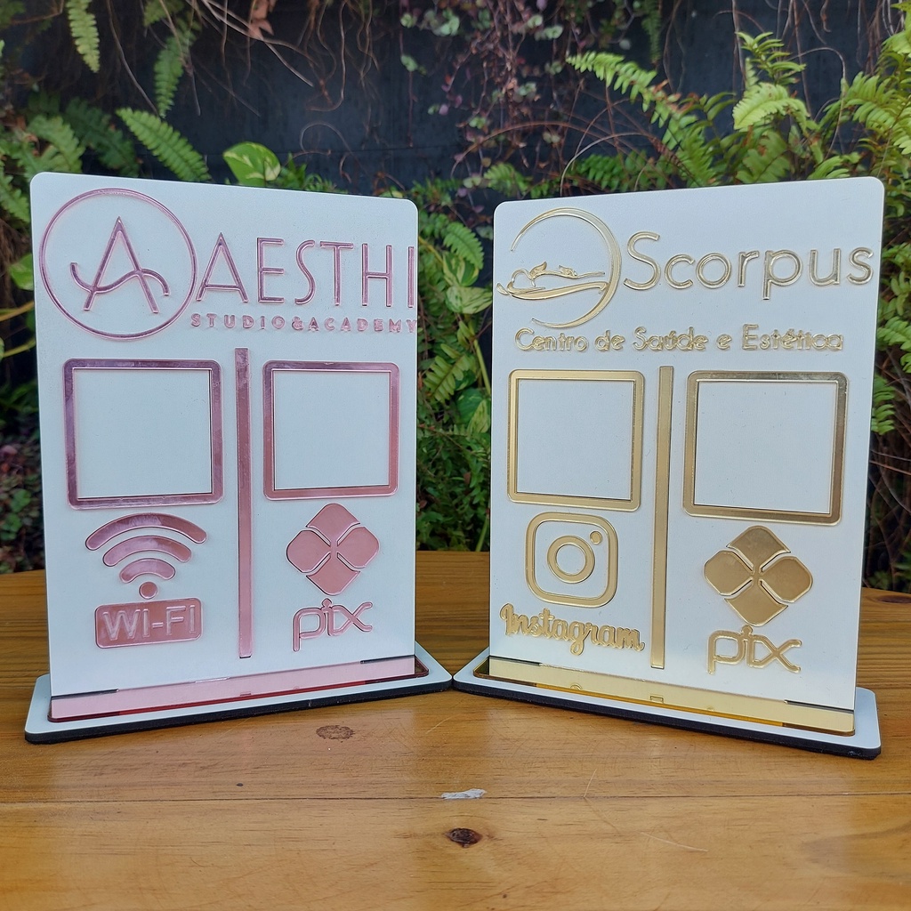 Display / Placa de QR Code Personalizado em MDF Branco ( Leia a ...