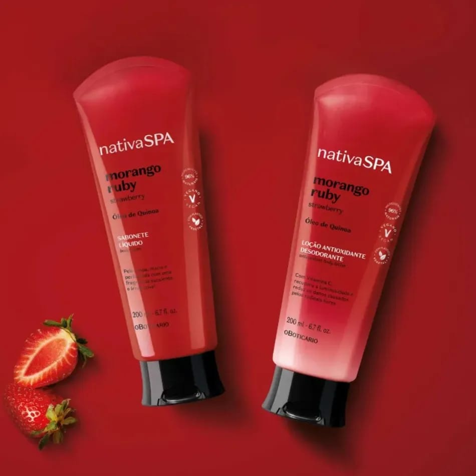 Nativa SPA Morango Ruby: hidratante Corporal 200ml + Sabonete Líquido ...