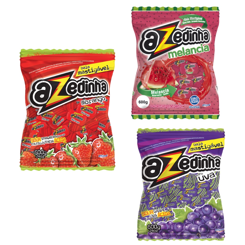 Bala Azedinha Riclan 600g Morango Melancia Uva Yogurte | Shopee Brasil