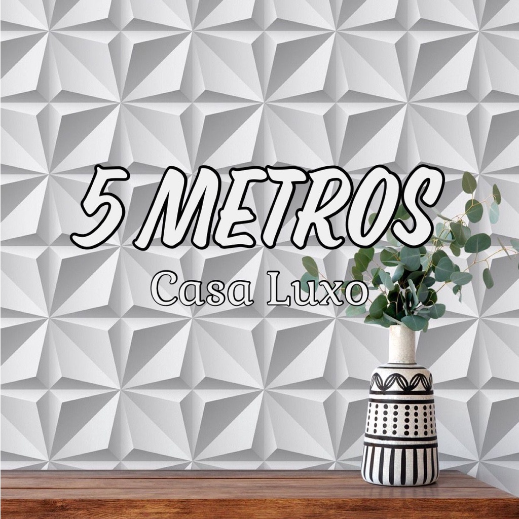 Papel De Parede 5 Metros X 45cm Geometrico 3d Auto Adesivo Shopee Brasil
