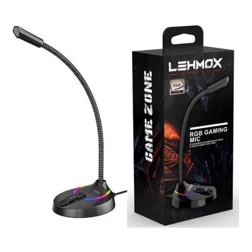 MICROFONE GAMER DE MESA RGB LED USB LEHMOX GT-GK1 | Shopee Brasil