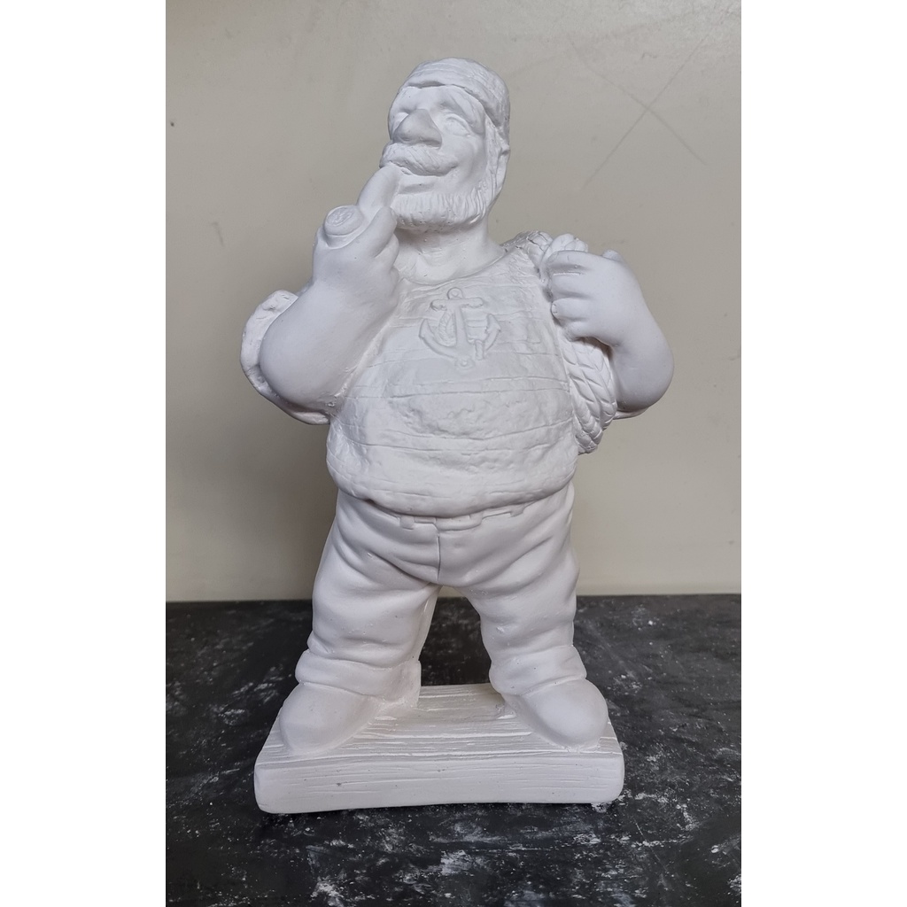 Imagem Marinheiro Marujo do Mar 25cm Gesso Cru | Shopee Brasil