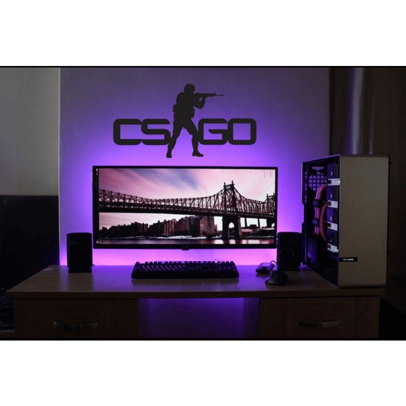 Quadro Gamer Decorativo Letreiros Cs Go Pc Gamer 40x15cm Shopee Brasil