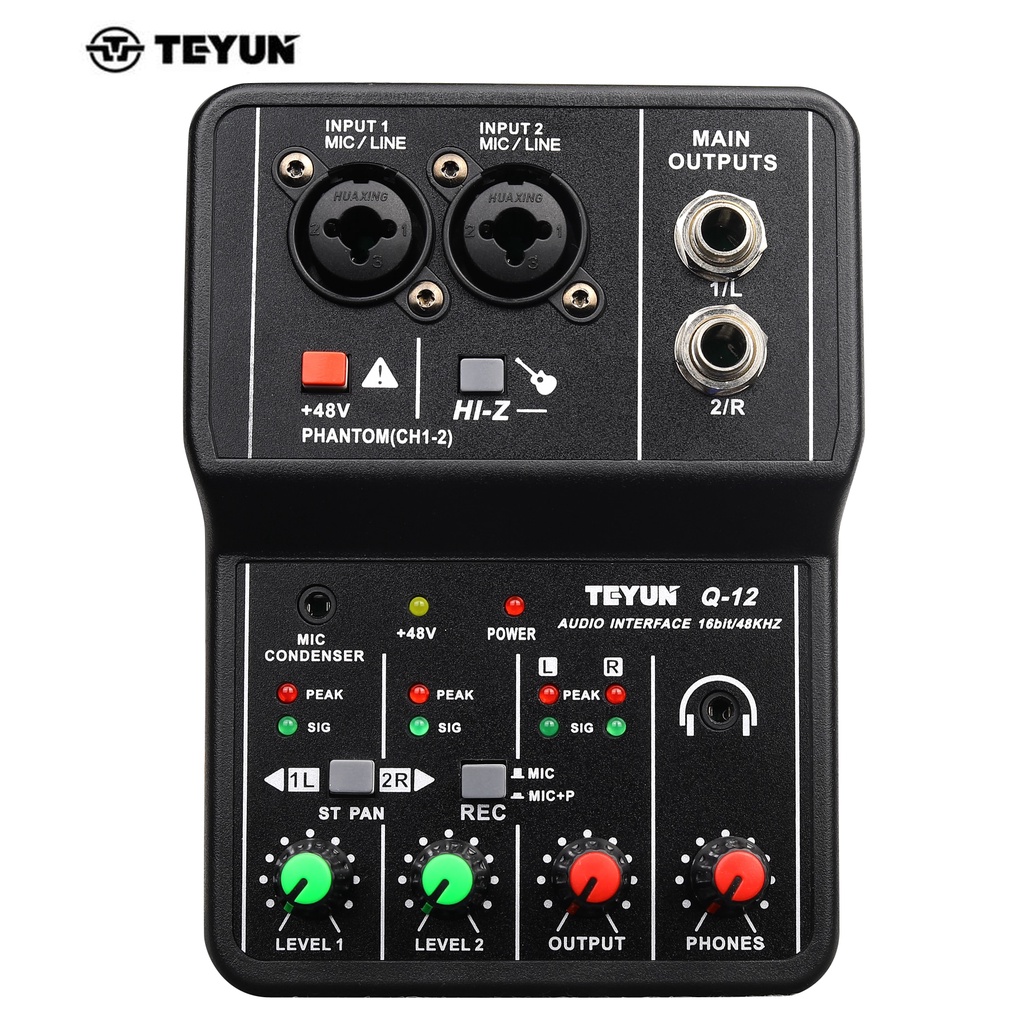 Interface Teyun Q12 Mesa de som Interface De Áudio Teyun Q-12 Mixer ...