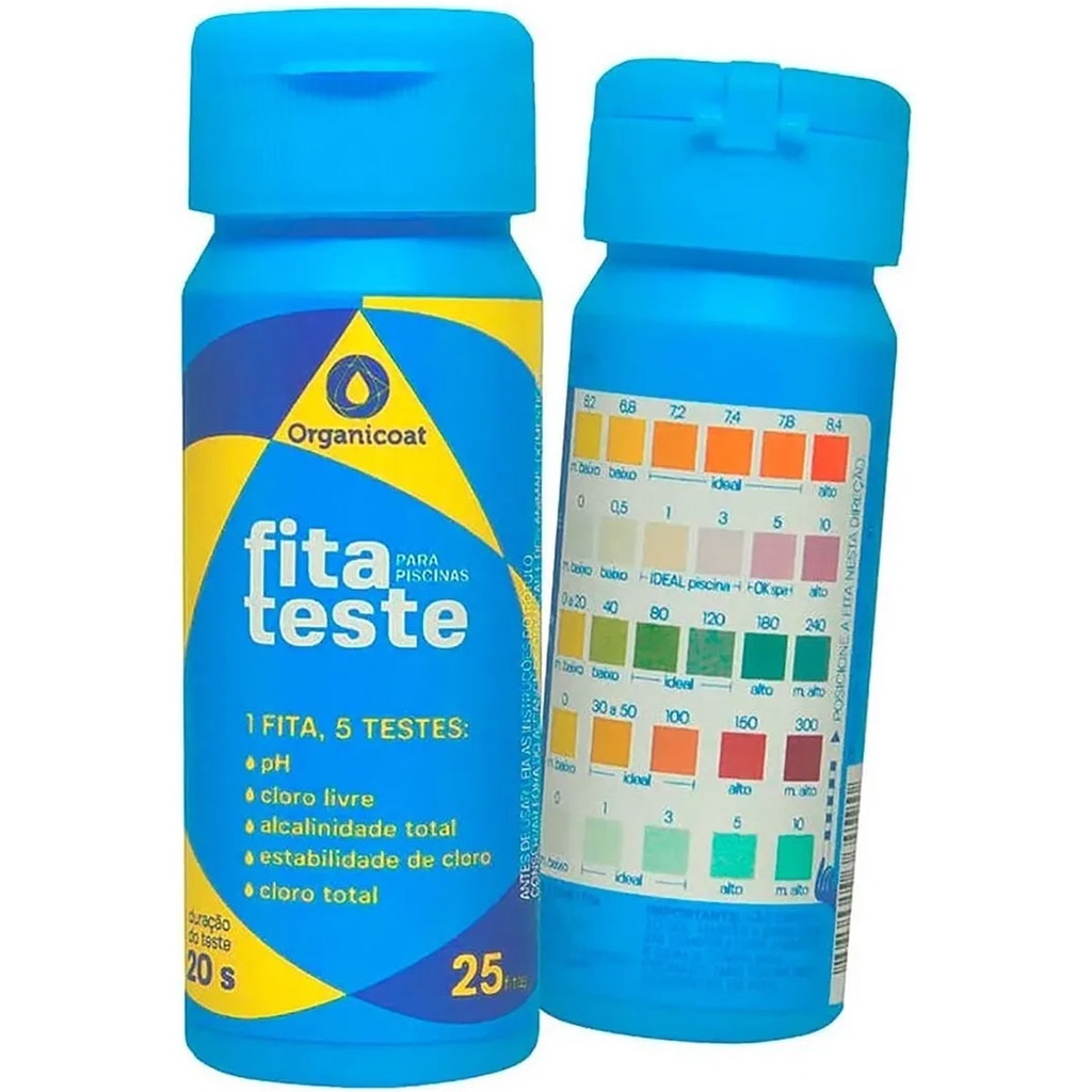 Fita Teste Para Piscina 5 Em 1 (mede Ácido Cianúrico) 25 Fitas | Shopee ...