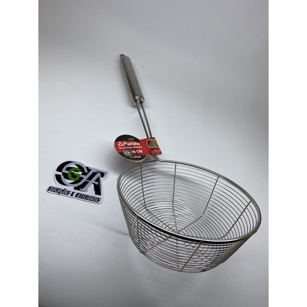 Tela para fritura 16cm inox ideal para salgados batata frita GFA ...