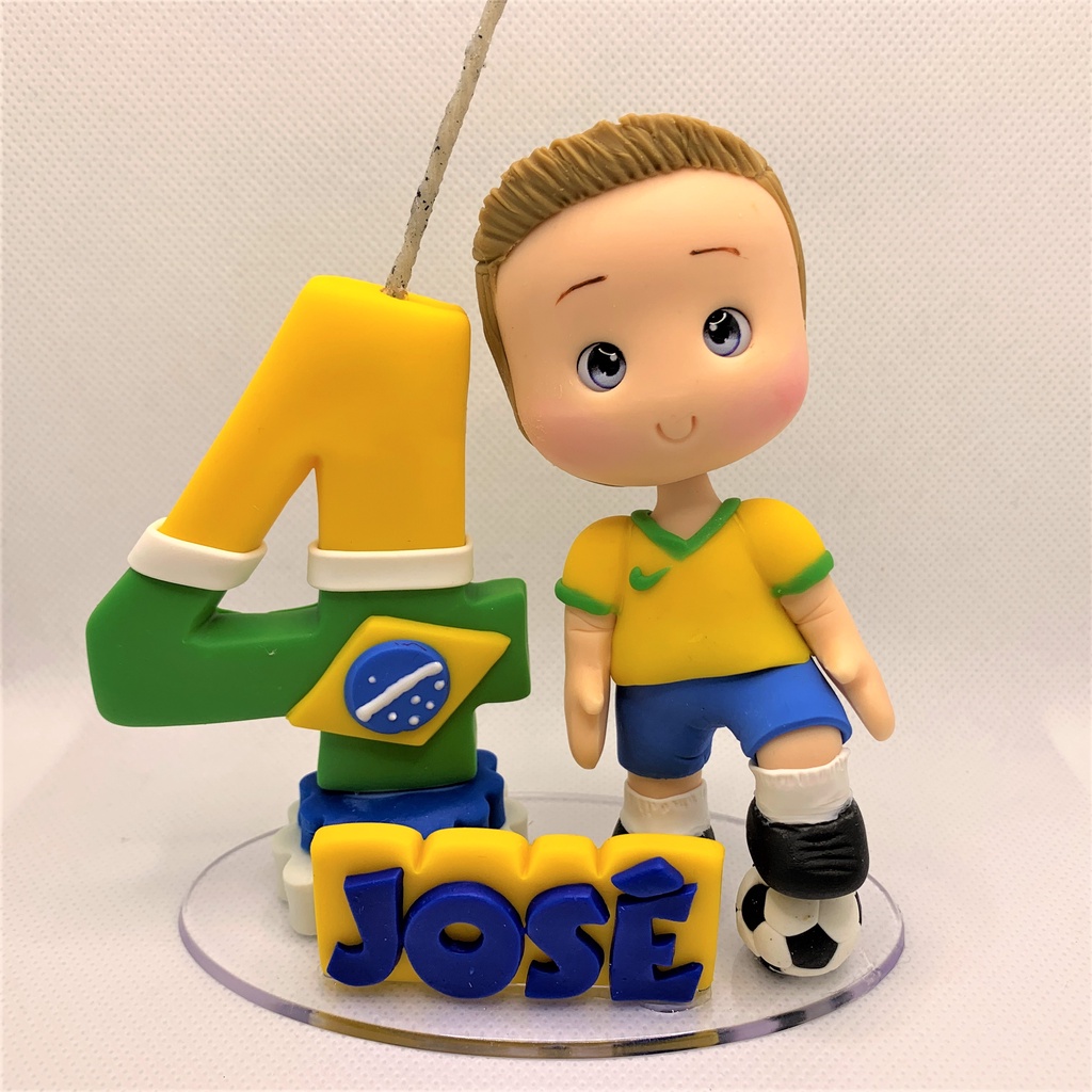 Vela Brasil com Bonequinho - Biscuit (Personalizada) | Shopee Brasil