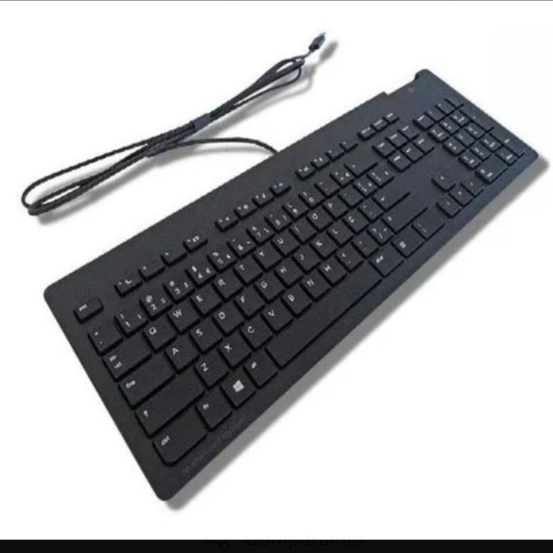 Teclado Computador Hp Com Fio Abnt Ç Slim Usb Ccid Pt Br Português ...