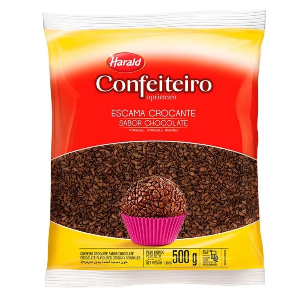 Granulado Chocolate Confeiteiro Crocante Escama 500g Harald | Shopee Brasil