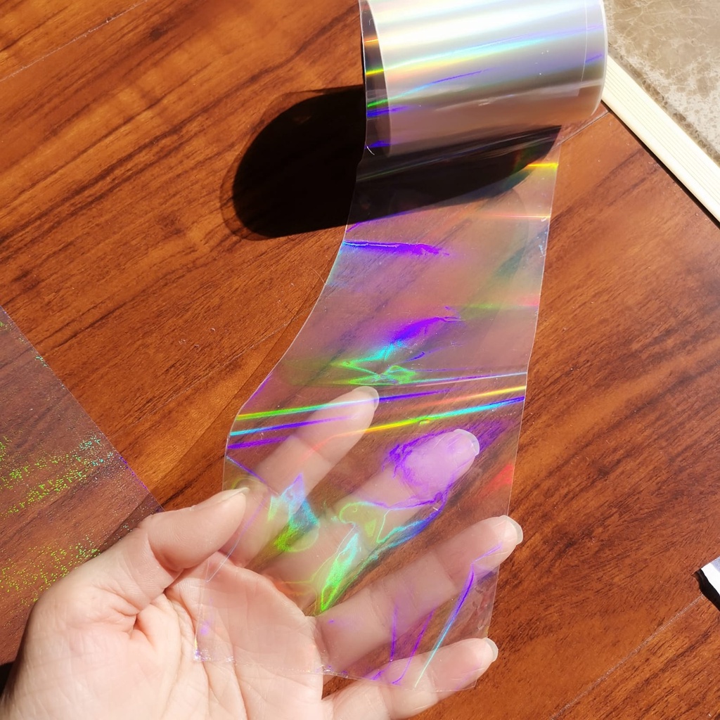 Foil TRANSPARENTE Holográfico para Transfer Laser 21cmx1M | Shopee Brasil