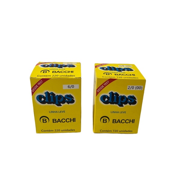 kit 2 Caixas de Clips para papel Galvanizado BACCHI 1 Caixa 2/0 720 ...