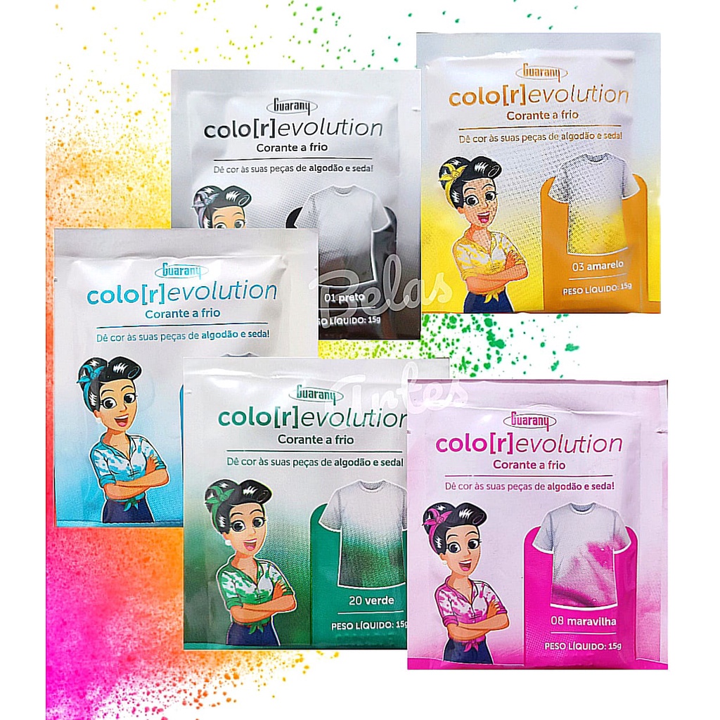 Tinta Corante em Pó para Tecido a Frio Color Revolution - Guarany ...