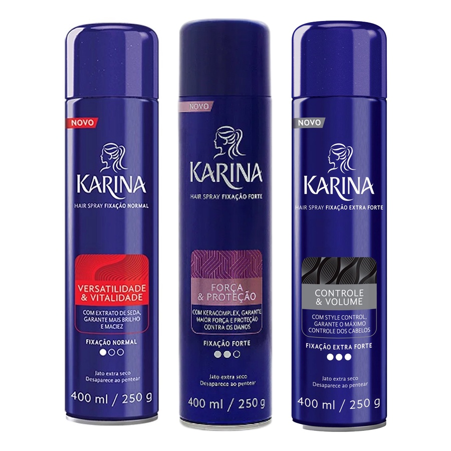 Hair Spray Fixador Karina 400ml ( Clique e Escolha ) - Faz a Boa!