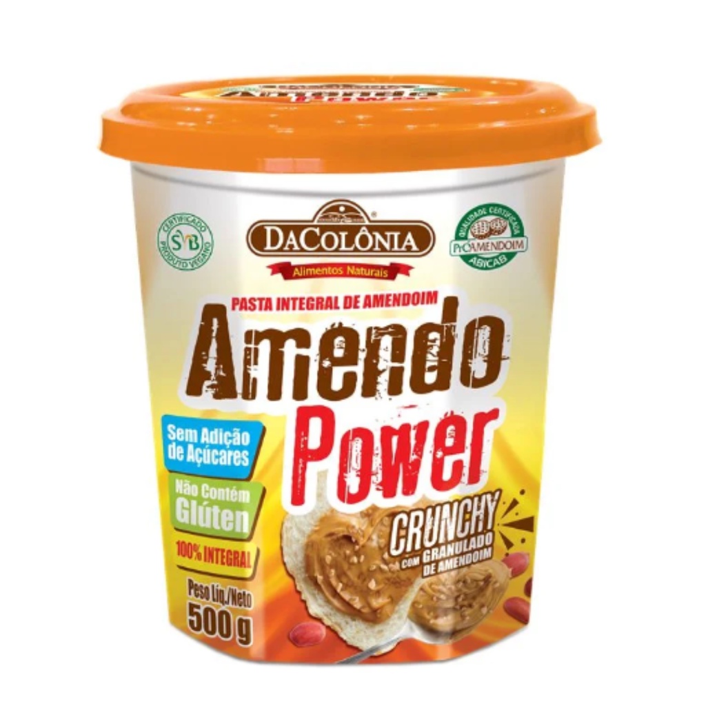PASTA INTEGRAL DE AMENDOIM AMENDO POWER CRUNCHY COM GRANULADO DE ...