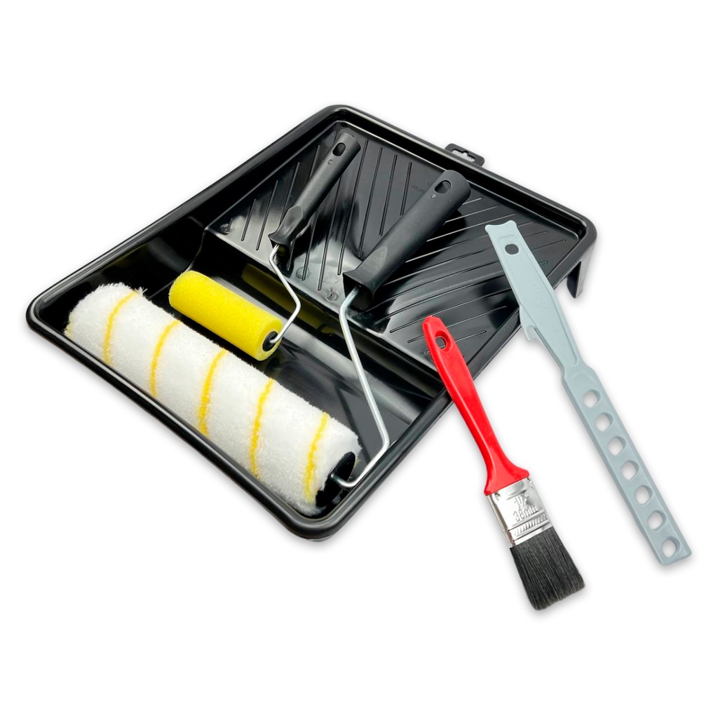 Kit Pintura Parede Sem Respingo Garfo Suporte + 2 Rolo de Lã Polipop ...