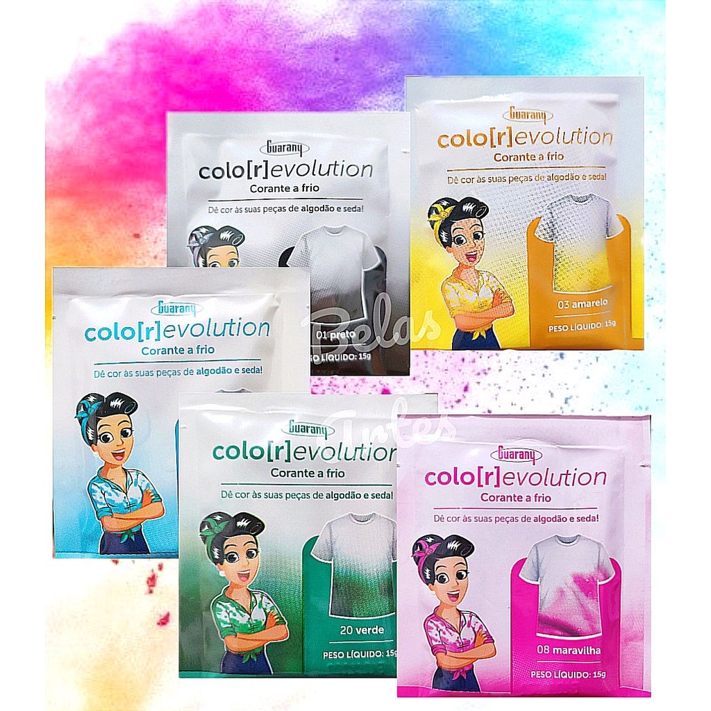 Corante para Tecido a Frio Color Revolution - Guarany | Shopee Brasil