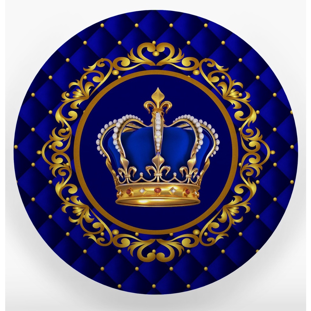 Painel De Festa Redondo Sublimado Em Tecido Tema Realeza | Shopee Brasil