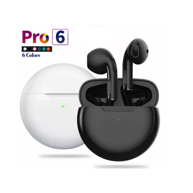 Fone de ouvido sem fio Air pro 6 tws fone de ouvido bluetooth fones v5.0 mini fone com caixa ...