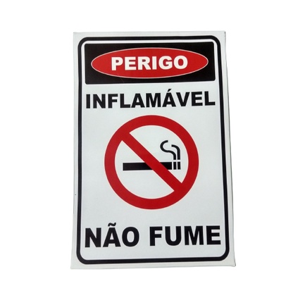 Adesivo Sinalização Proibido Fumar Inflamável 30x20cm | Shopee Brasil