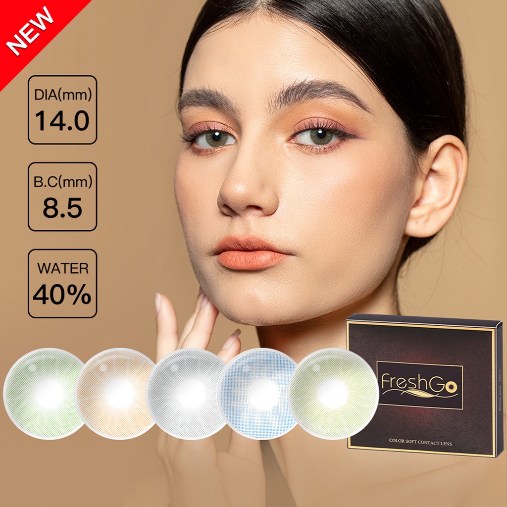 Novo Freshgo Lentes de Contato coloridas são usadas para maquiagem dos ...