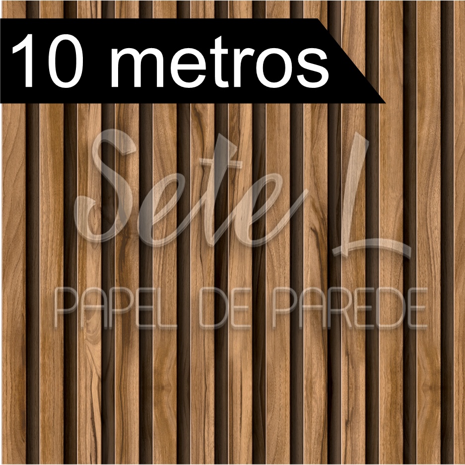 Papel De Parede Ripado Madeira 01 Rolo 10 Metros Autocolante