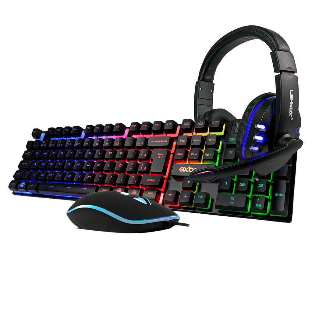 Kit Gamer Teclado Semi-Mecanico + Mouse 2400 Dpi e Headset Gamer Com ...
