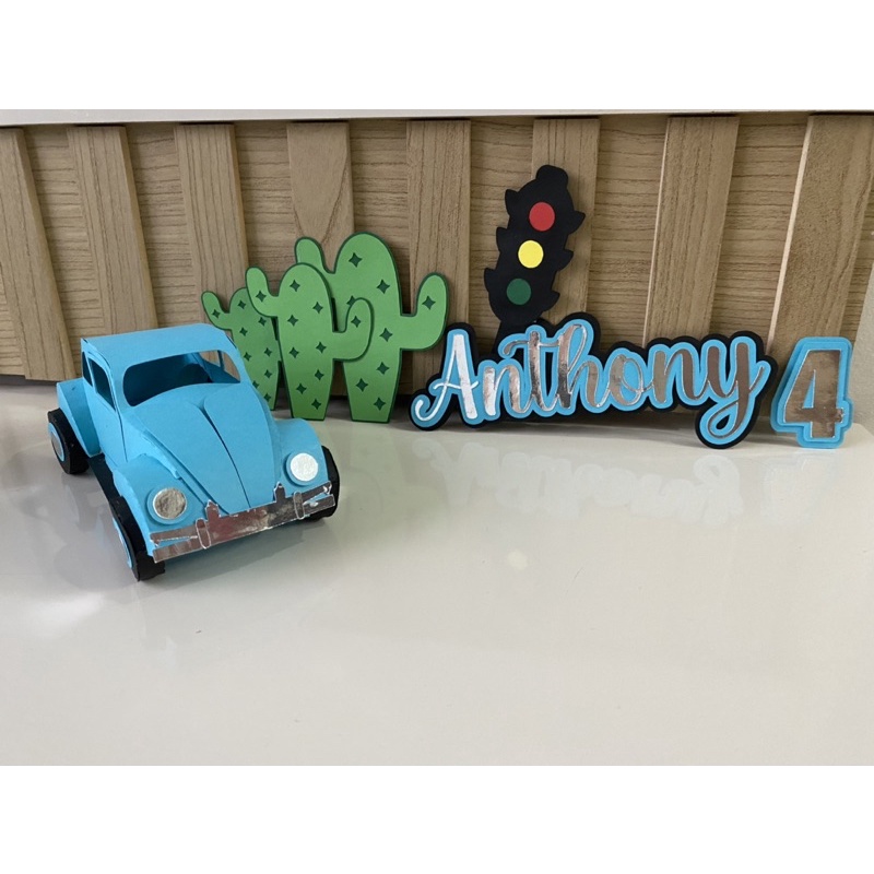 Topo de Bolo Fusca - Fusca 3D | Shopee Brasil