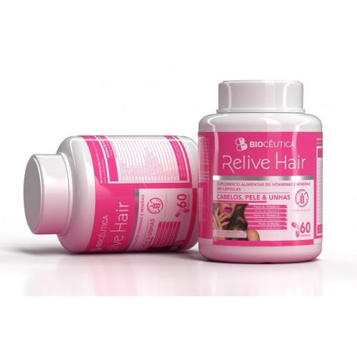 Relive Hair - Suplemento Alimentar Cabelos, Pele e Unha - 60 Cáps ...