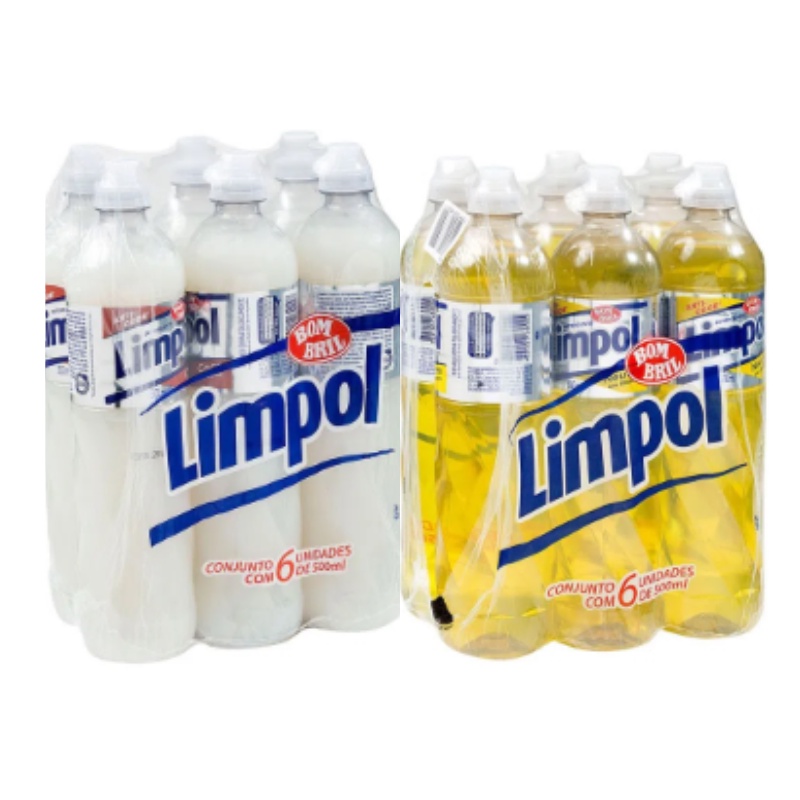 Detergente para Louças Limpol Neutro + Coco Pack 6 + 6 Coco Unidades ...