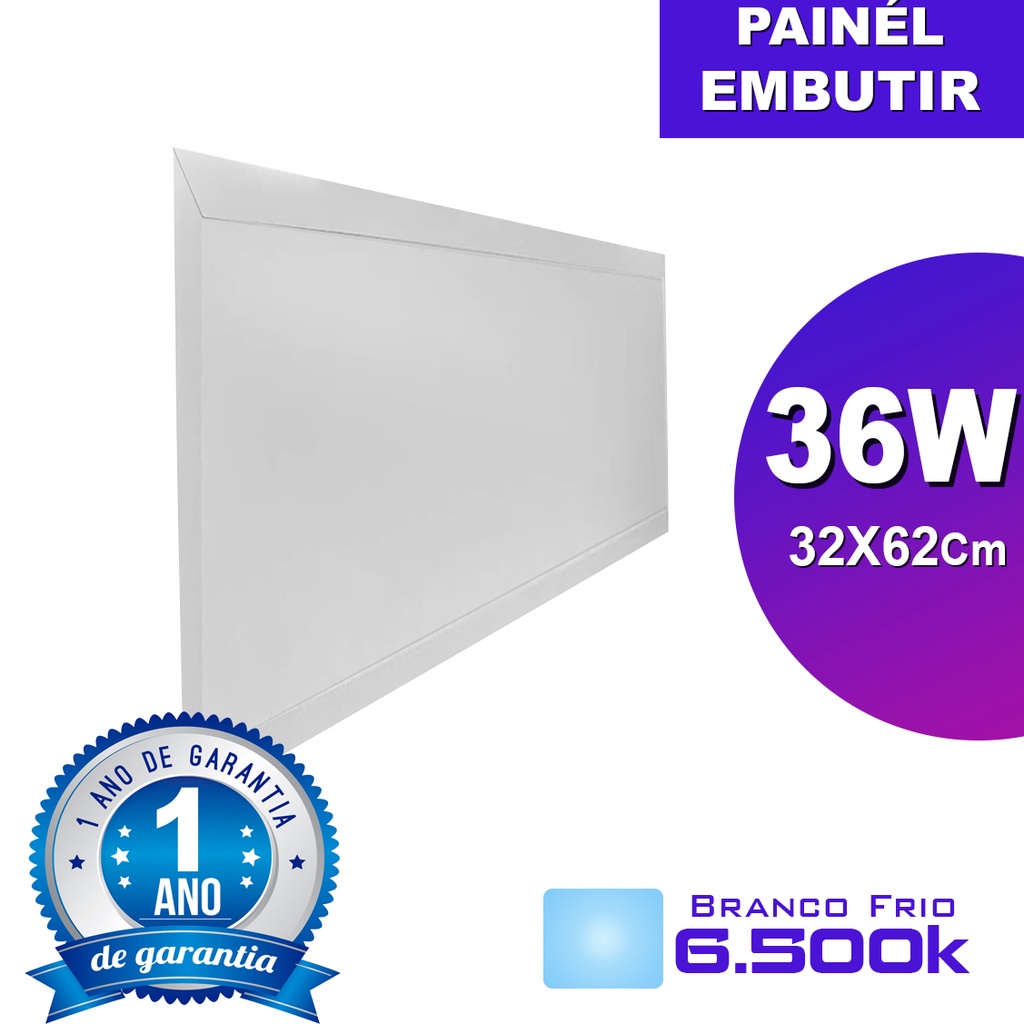 Ilumine Seu Espaço com o Poderoso Kit 3 Painel de LED Retangular de 36W ...