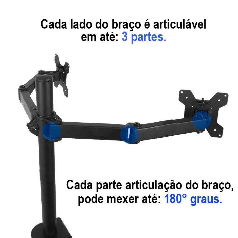 Suporte Para 2 Monitores Articulado Ajustável Monitor Suspenso | Shopee ...