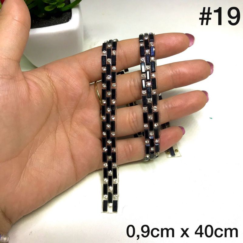 Adesivo de Roupa Aplique Patch Bordado Termocolante Fita Tiras Strass ...