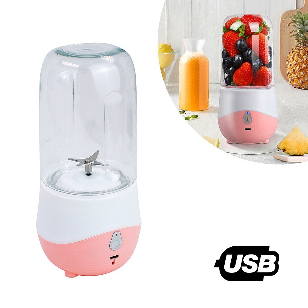 Mini Liquidificador Portátil Shake Suco Juice Cup Mixer USB 300ml | Shopee Brasil