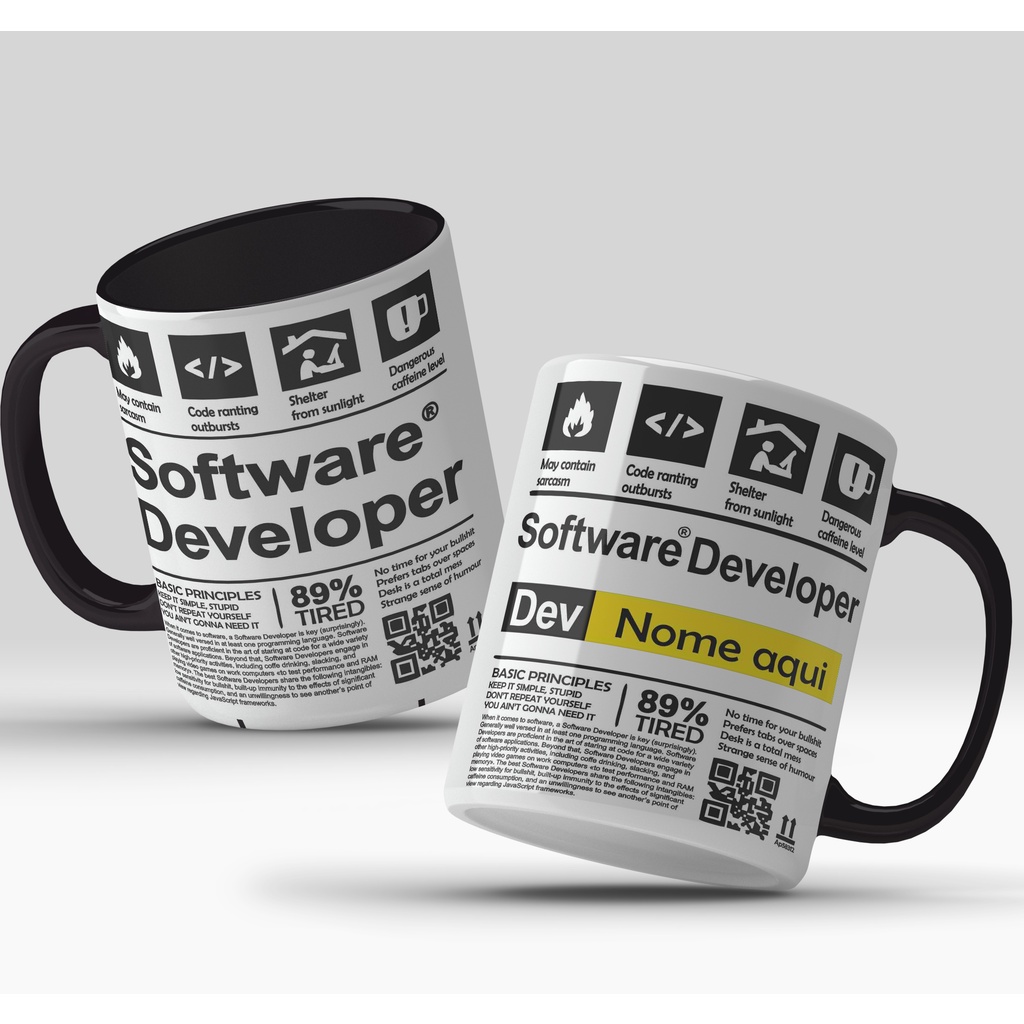 Caneca Software Developer - Desenvolvedor de Software - Caneca personalizada com nome | Shopee ...