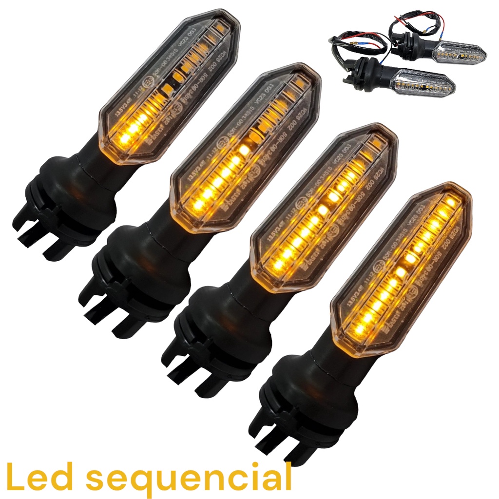 Kit 4 Pisca Led Seta Cb Twister Para Titan 160 2015 A 2022 LED Sequencial | Shopee Brasil
