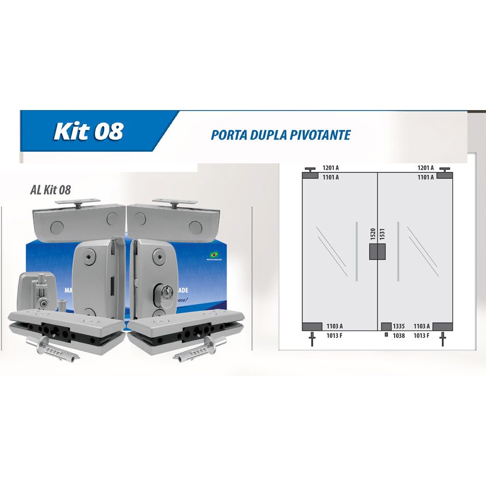 KIT 08 PORTA PIVOTANTE DUPLA (AL) | Shopee Brasil